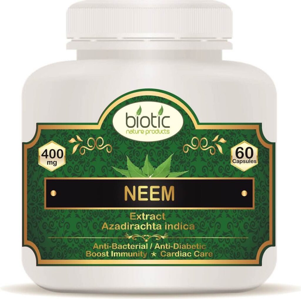 Biotic Neem Extract Capsules Boost Immunity Skin Care & Diabetes