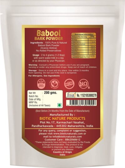 Buy Biotic Babool Bark Powder Online | 100% Natural Ayurvedic Powder ...