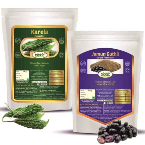 Karela and Jamun Seed Powder - 200 gms (100 gms each) | Biotic Nature ...